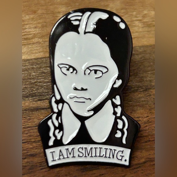 thrifty treasures | Jewelry | Wednesday Adams Family I Am Smiling Pin ...